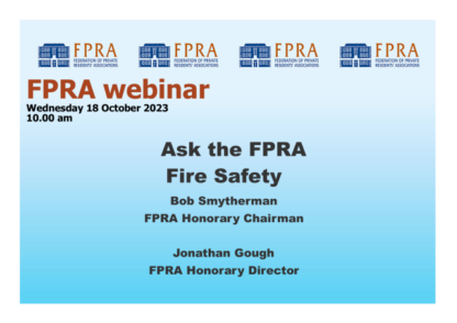Ask the FPRA – Fire Safety – 18th October 2023 – FPRA